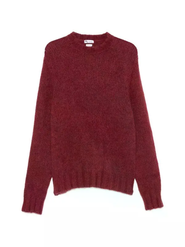 DOPPIAA Ribbed Knit Mock Neck Sweater - Red