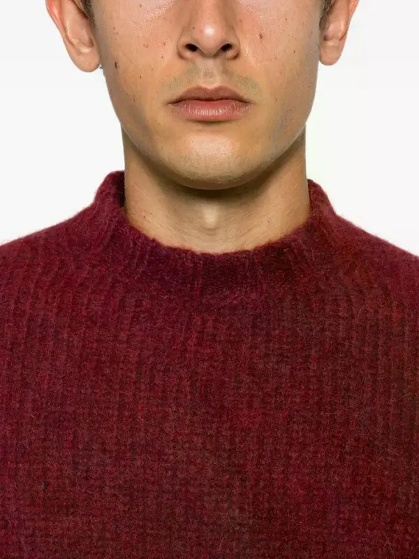 DOPPIAA Ribbed Knit Mock Neck Sweater
