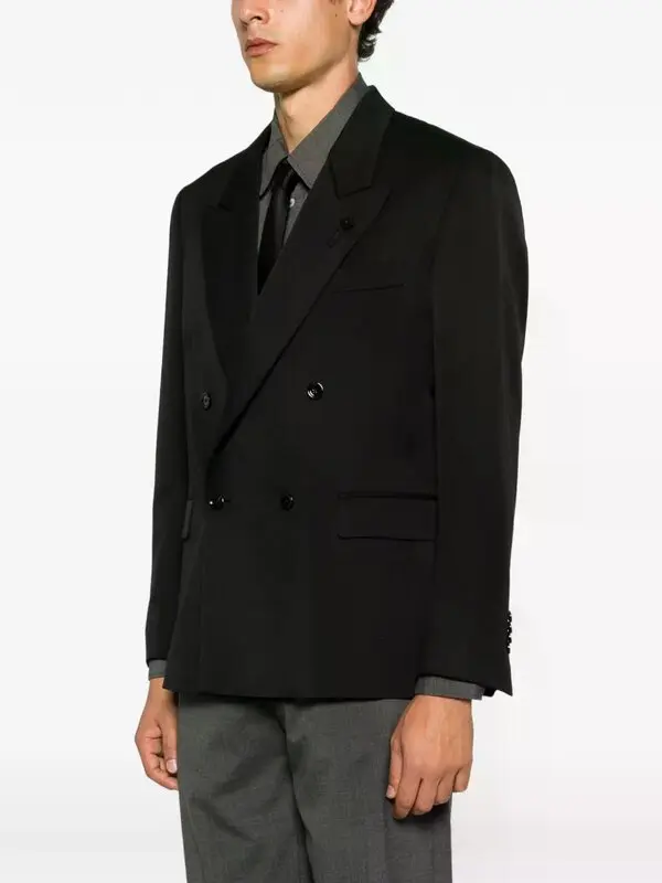 LARDINI Double-breasted Peak-lapel Blazer