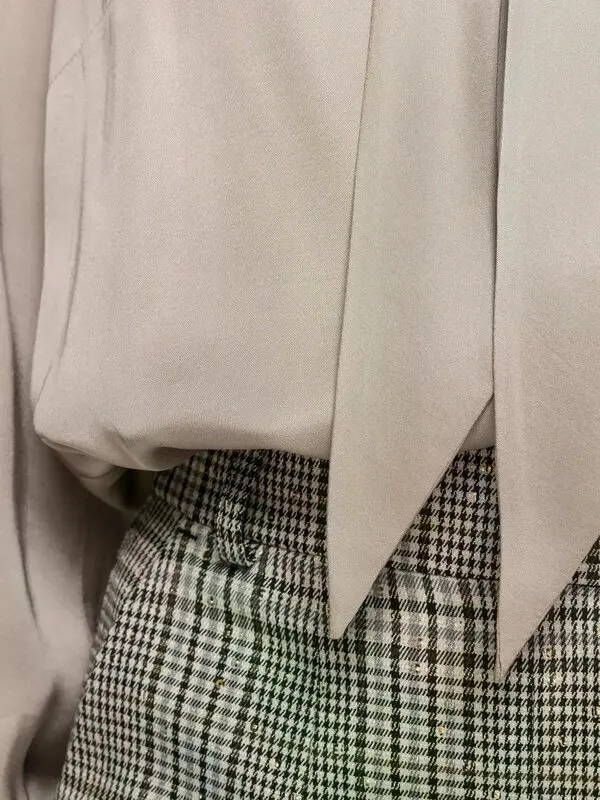 NISSA Bow Detail Viscose Shirt