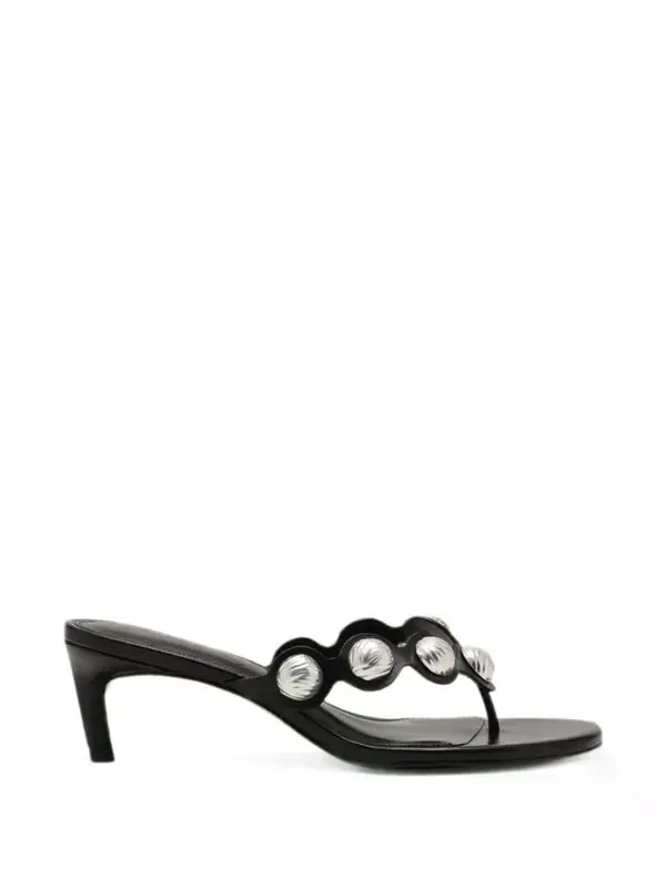 Cult Gaia Anora Kitten Heel Sandals With Spherical Embellishments - Black