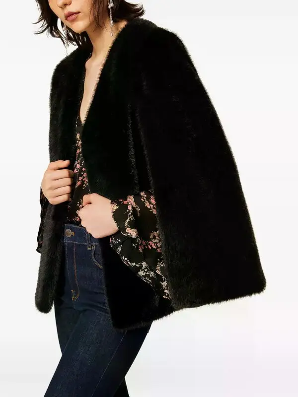 TWINSET Faux Fur Cape Jacket