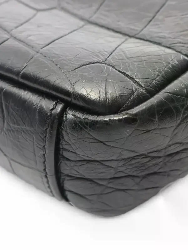 Saint Laurent Mini Croc-embossed Shoulder Bag