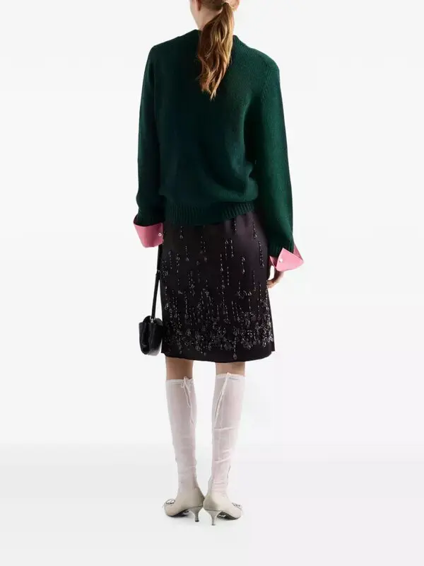 Prada Satin Skirt With Embroidery