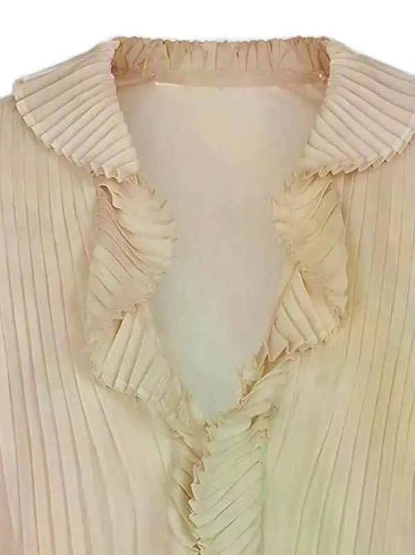 Alberta Ferretti Ruffled Pleated Blouse
