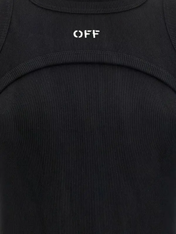 Off-White Off Stamp Cut-out Midi Dress