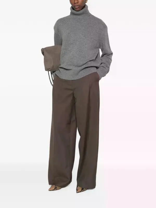 THE FRANKIE SHOP Gala Ribbed-trim Sweater - Grey