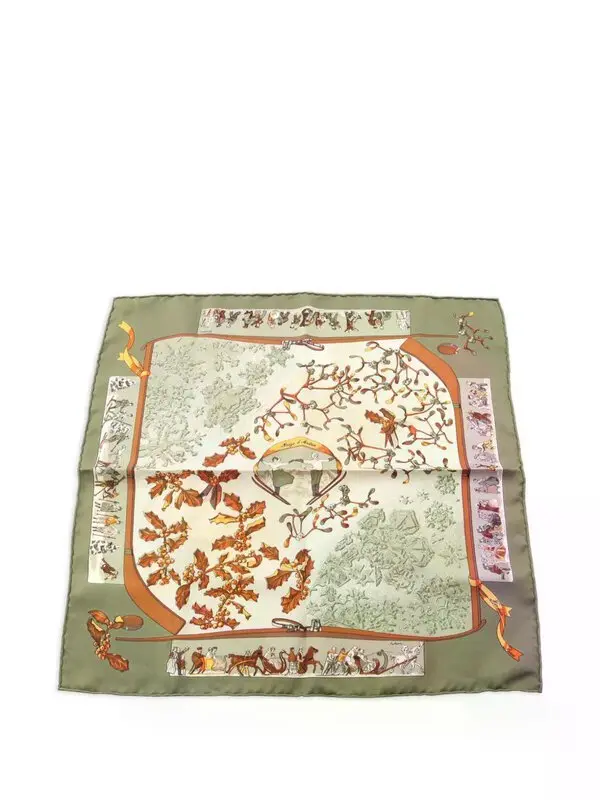 Hermès 2000s Neige D'antan Silk Scarf - Green