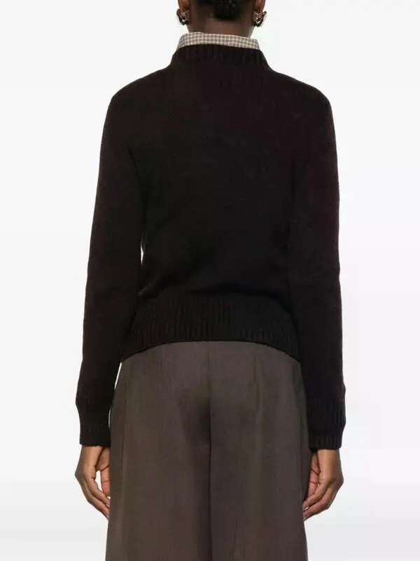 ARAGONA Ribbed-trim Sweater