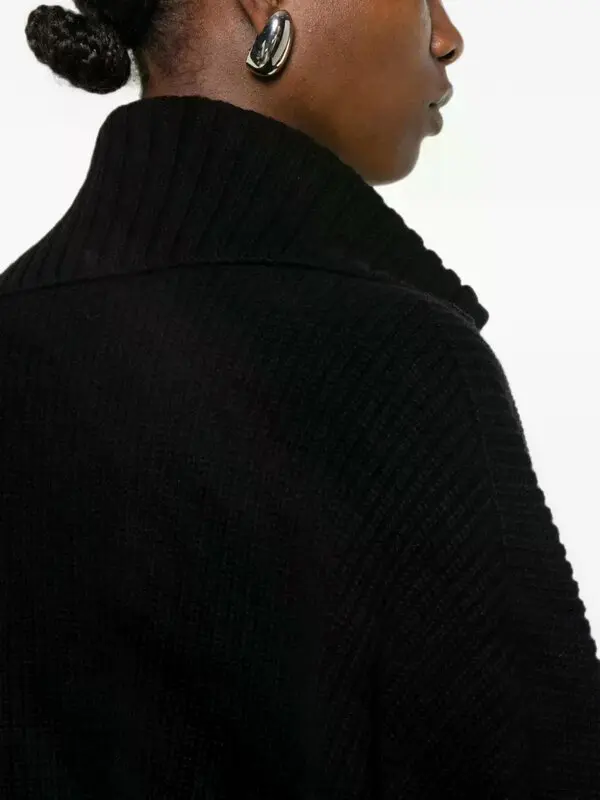 THE FRANKIE SHOP Veda Ribbed Knit Zip-fastening Cardigan - Black