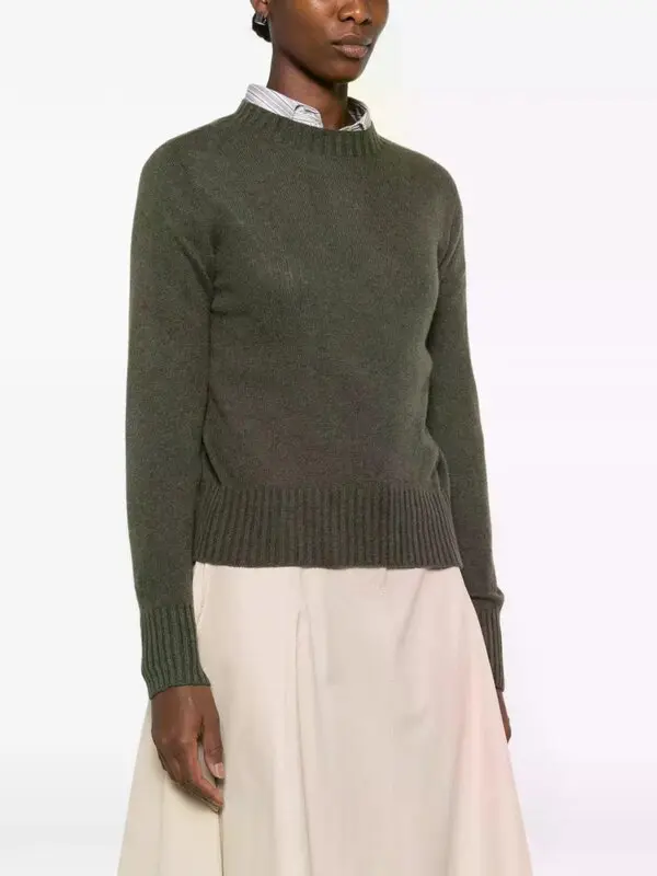 ARAGONA Long-sleeve Ribbed-trim Sweater