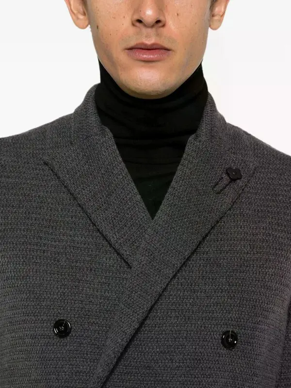 LARDINI Double-breasted Knitted Blazer