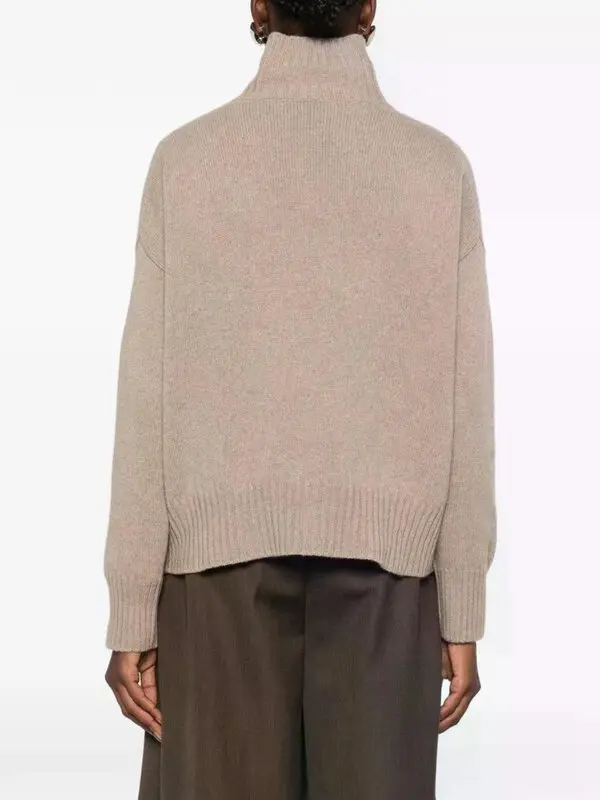 ARAGONA Turtleneck Ribbed-trim Sweater