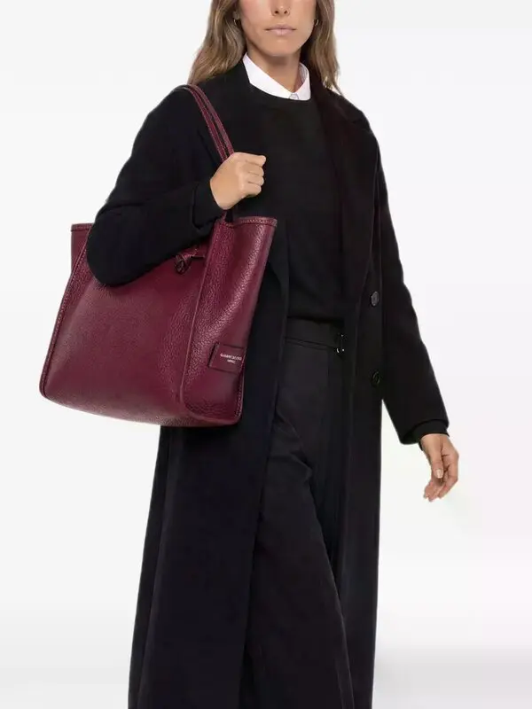 GIANNI CHIARINI Marcella Grained Leather Tote Bag - Red