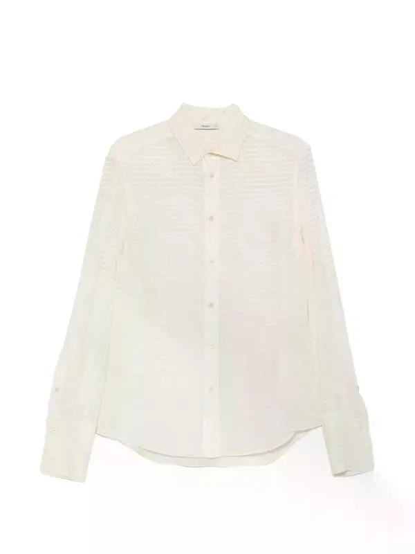 Fendi Classic Collar Long Sleeve Shirt - Neutrals
