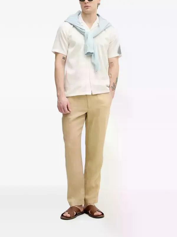 BENETTON Drawstring-waist Linen Trousers