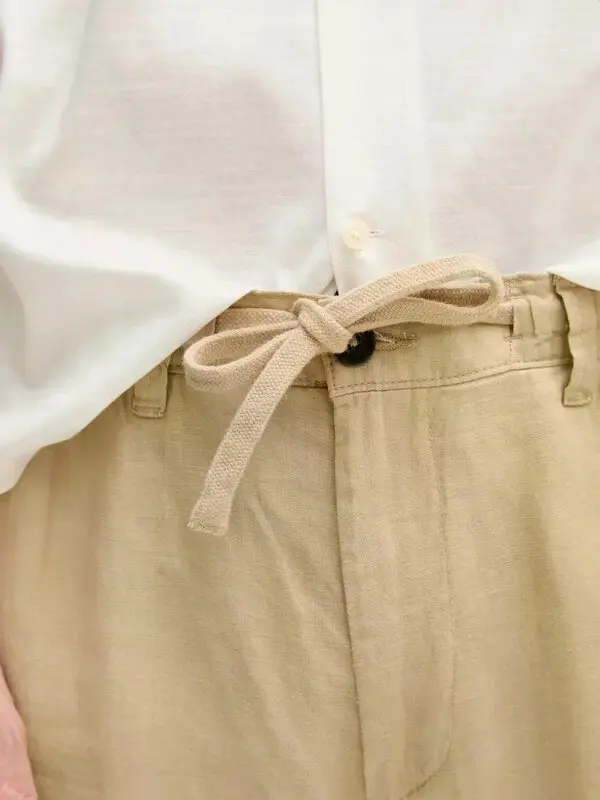 BENETTON Drawstring-waist Linen Trousers