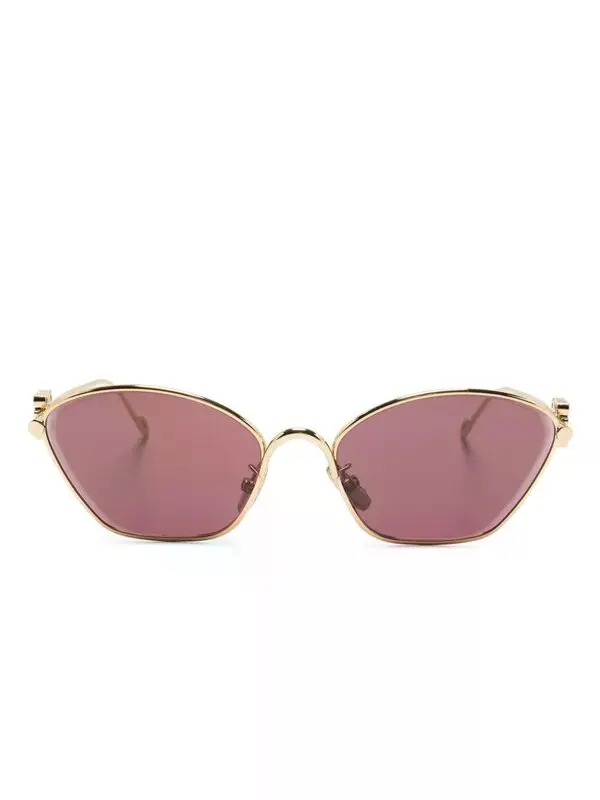 Loewe Anagram Hexagonal-frame Sunglasses - Gold