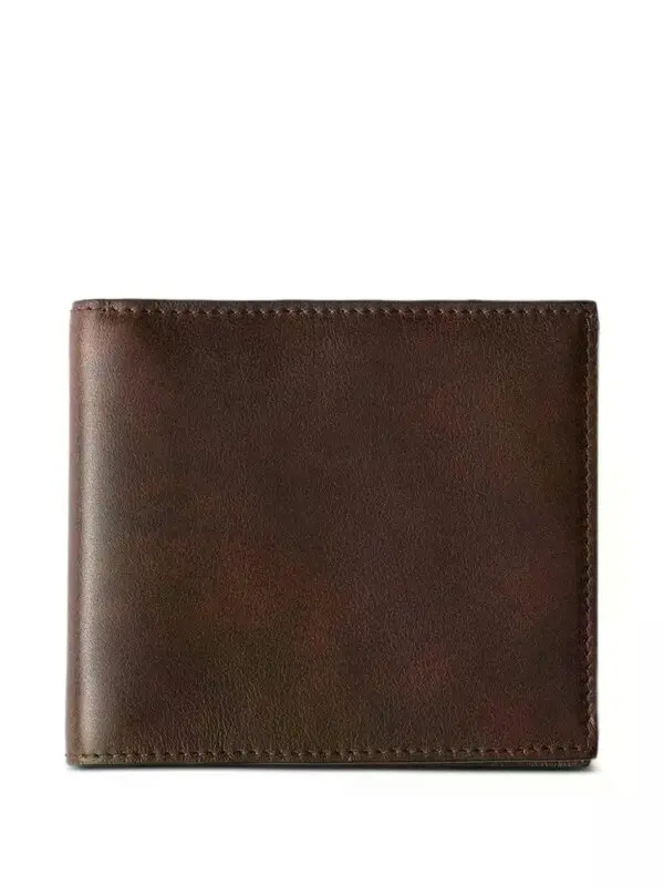 Prada Antiqued Leather Wallet - Brown