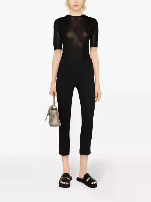 Etro High-waisted Cropped Trousers In Crepe