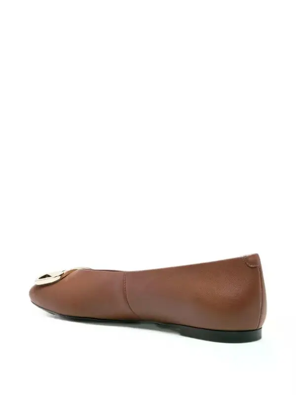 Furla Logo-plaque Leather Ballet Flats