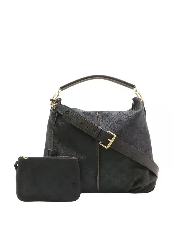 LOUIS VUITTON 2012 Monogram Mahina Selene Mm Satchel - Black