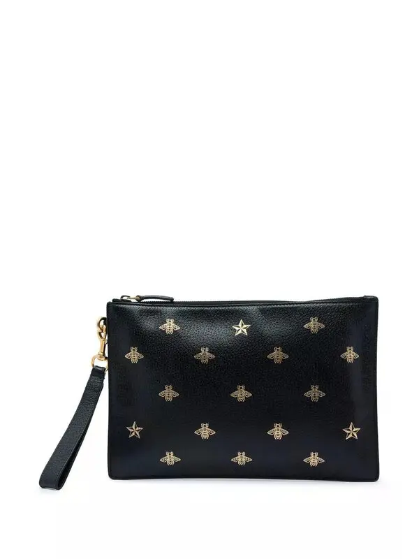 Gucci Calfskin Bee Star Clutch Bag
