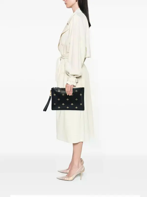 Gucci Calfskin Bee Star Clutch Bag