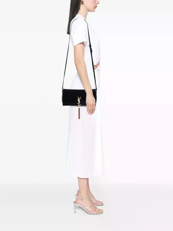 Saint Laurent Suede Monogram Kate 99 Tassel Bag Satchel