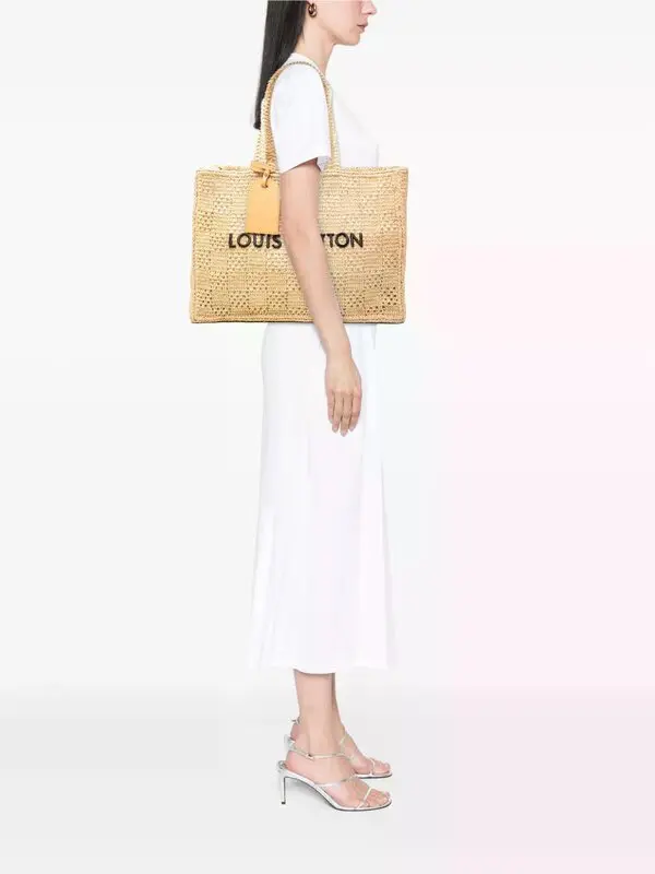 LOUIS VUITTON 2021-2026 Damier Raffia Summer Shopper Mm Tote Bag - Neutrals