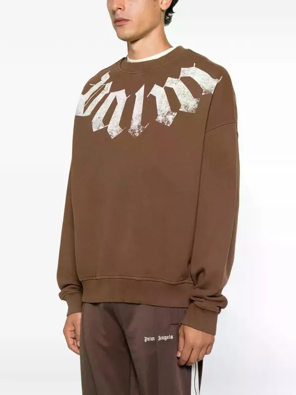 Palm Angels Big Neck Logo Printed Sweatshirt