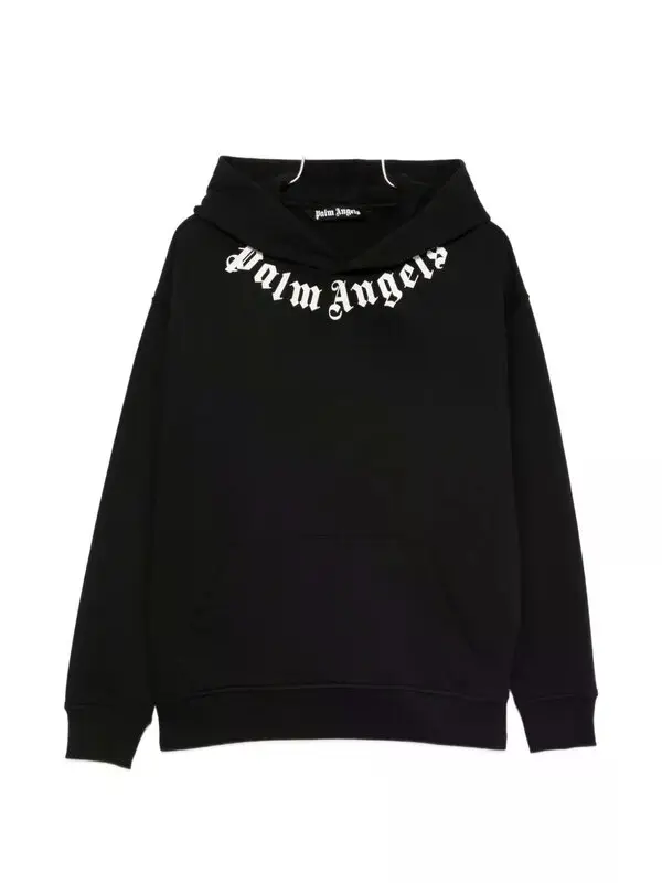 Palm Angels Neck Logo Printed Hoodie