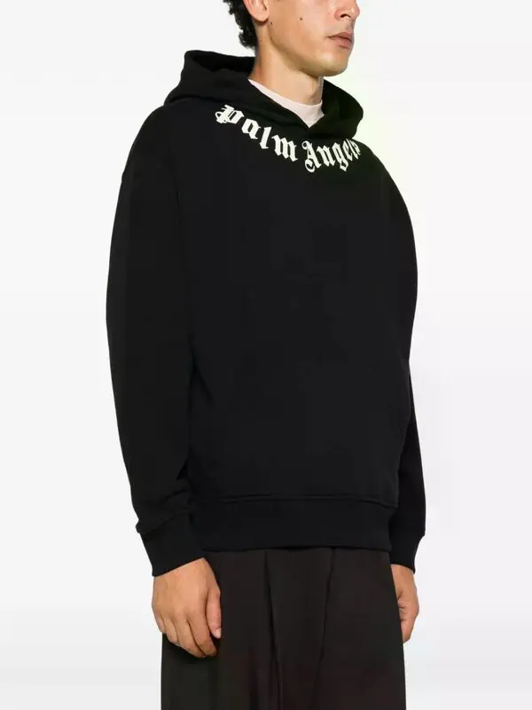 Palm Angels Neck Logo Printed Hoodie