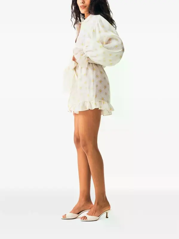 Sleeper Ruffled Floral-print Linen Shorts