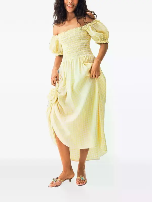 Sleeper Gingham-check Maxi Belle Dress
