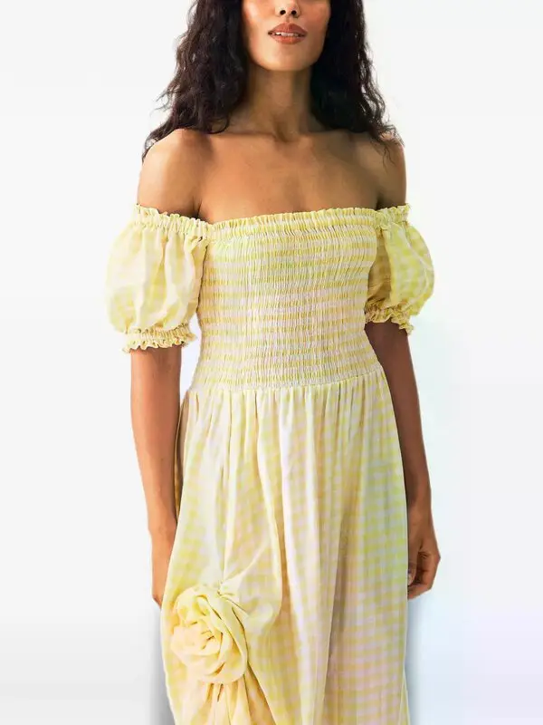Sleeper Gingham-check Maxi Belle Dress