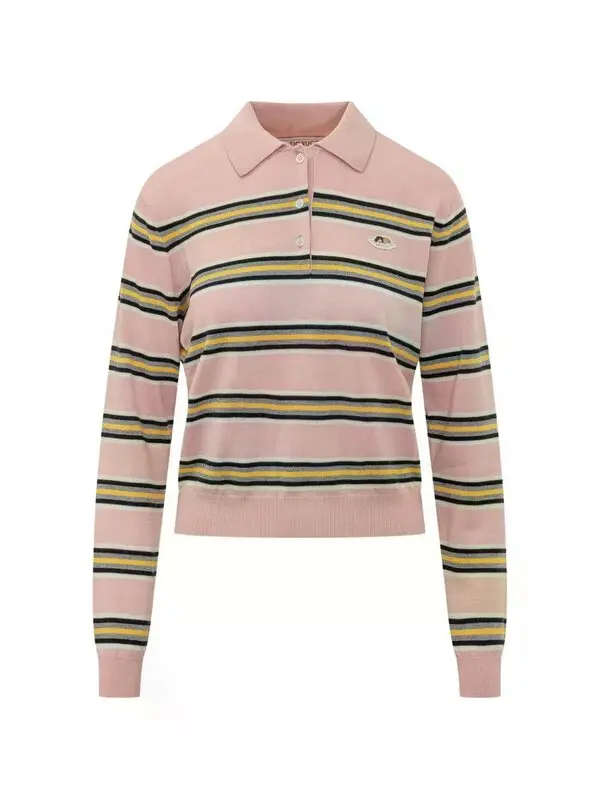 Fiorucci Angels Patch Striped Polo Sweater
