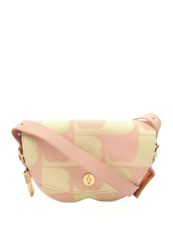 Burberry Canvas Leather Trim Shoulder Bag - Pink