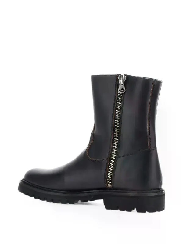 VINNY'S Moto Zip-fastening Lug-sole Boots