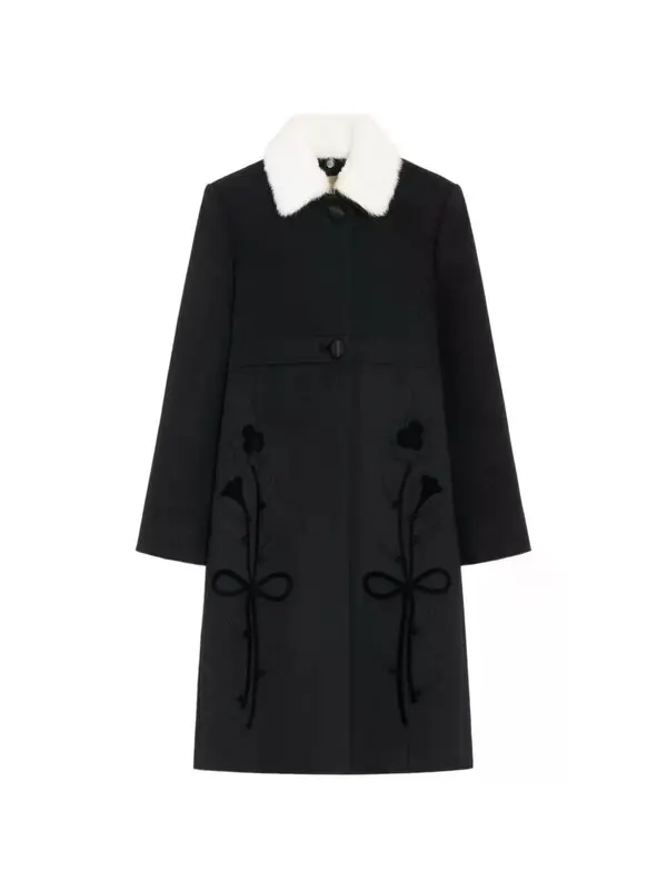 Valentino Garavani Embroidered Long Sleeve Coat
