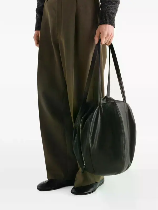 LEMAIRE Helmet Bag In Grained Leather - Brown