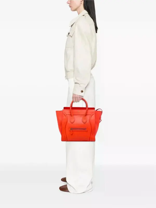 Celine Mini Luggage Tote Bag In Smooth Calfskin - Orange