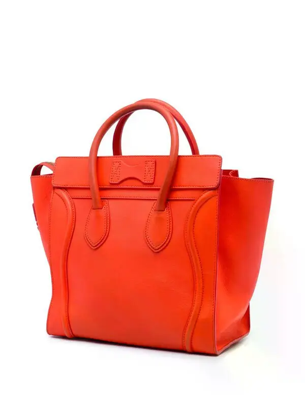Celine Mini Luggage Tote Bag In Smooth Calfskin - Orange