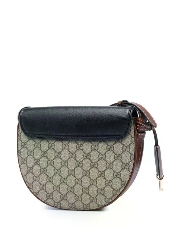 Gucci Gg Supreme Saddle Padlock Crossbody Bag