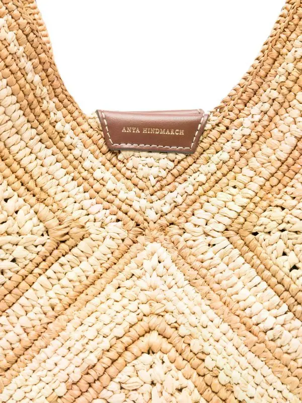 ANYA HINDMARCH Woven Chevron Shoulder Tote Bag