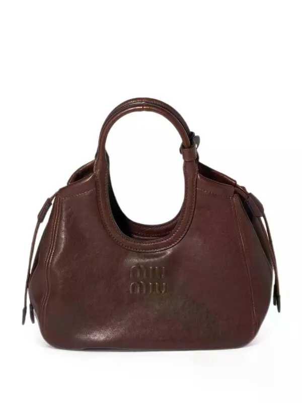 Miu Miu Ivy Nappa Leather Tote Bag - Brown