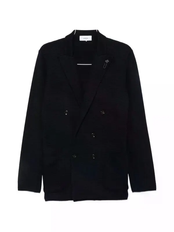 LARDINI Double-breasted Knit Blazer
