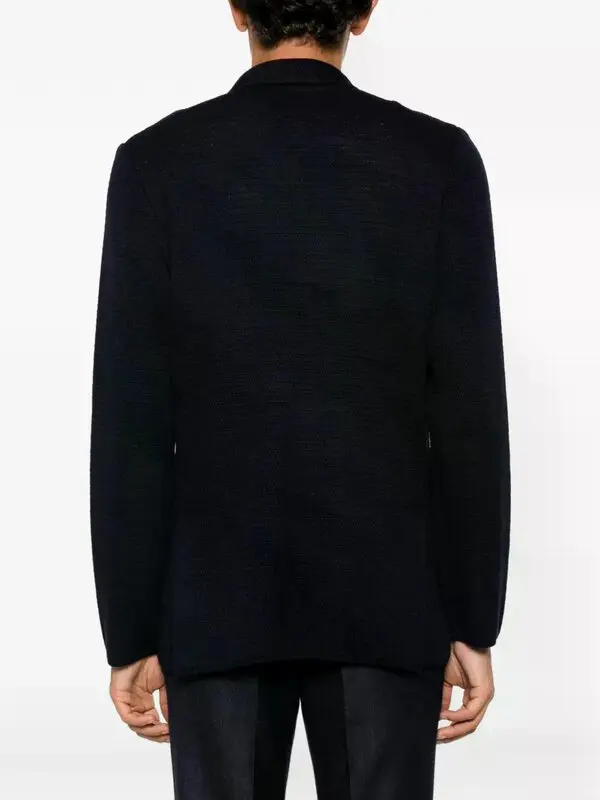 LARDINI Double-breasted Knit Blazer