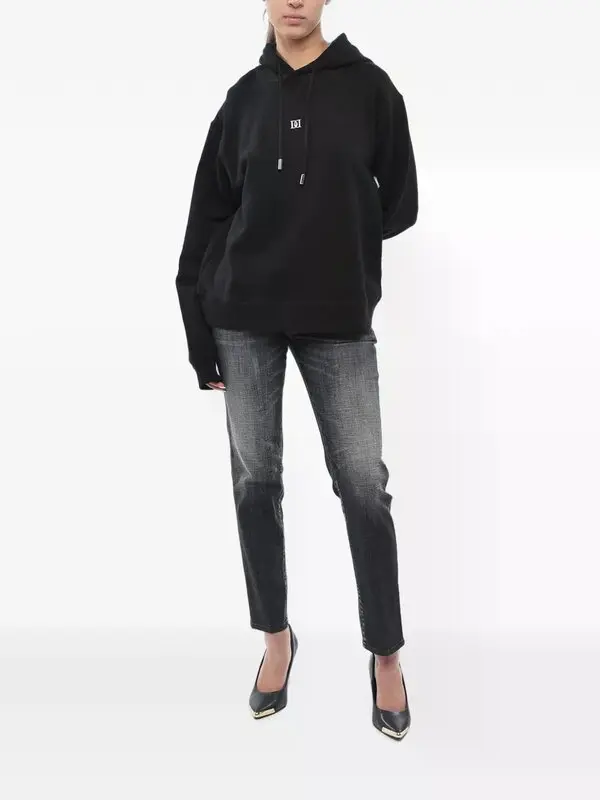 Dsquared2 Monogram-plaque Drawstring Hoodie