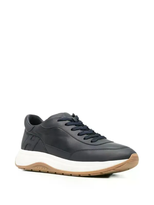 Hogan Logo-patch Leather Sneakers - Blue